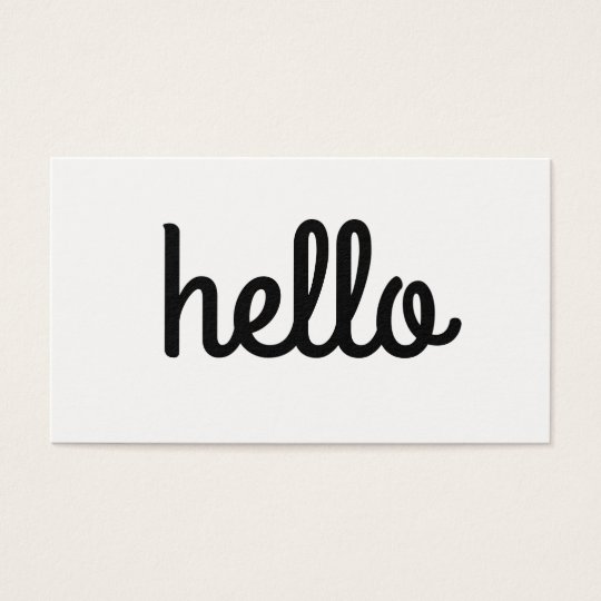 Cursive Hello Minimalist Font Business Card | Zazzle.com