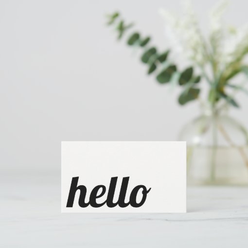 Cursive Hello | Modern Font Business Card | Zazzle