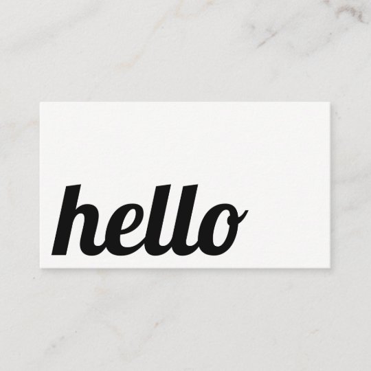 Cursive Hello | Modern Font Business Card | Zazzle.com