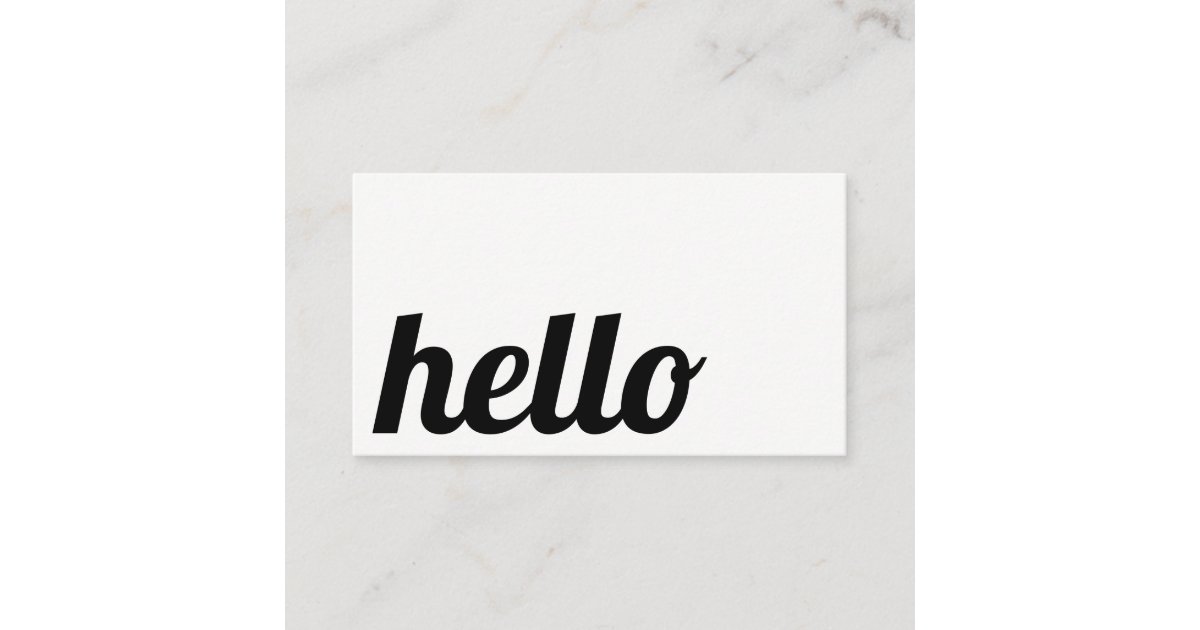 Cursive Hello | Modern Font Business Card | Zazzle