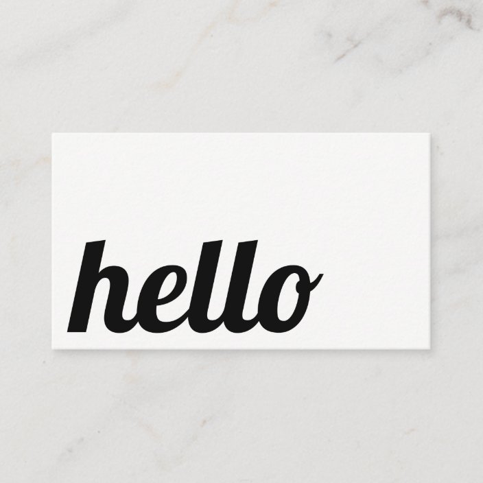 Cursive Hello | Modern Font Business Card | Zazzle.com