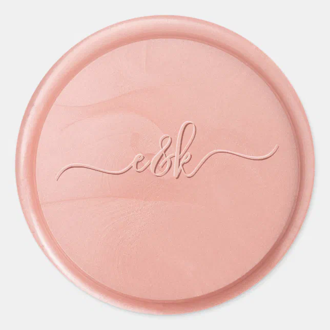 Cursive Initial Rose Wax Seal Sticker | Zazzle