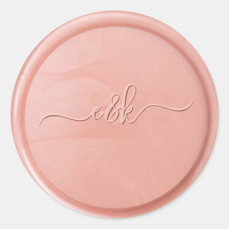 Cursive Initial Rose Wax Seal Sticker | Zazzle