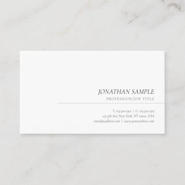 Cursive Italic Font Minimalist Modern Template Business Card | Zazzle