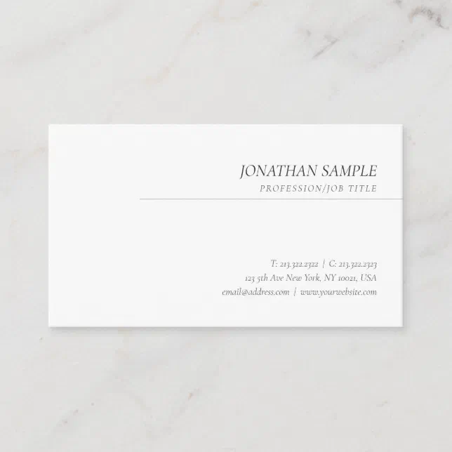 Cursive Italic Font Modern Professional Simple Business Card | Zazzle