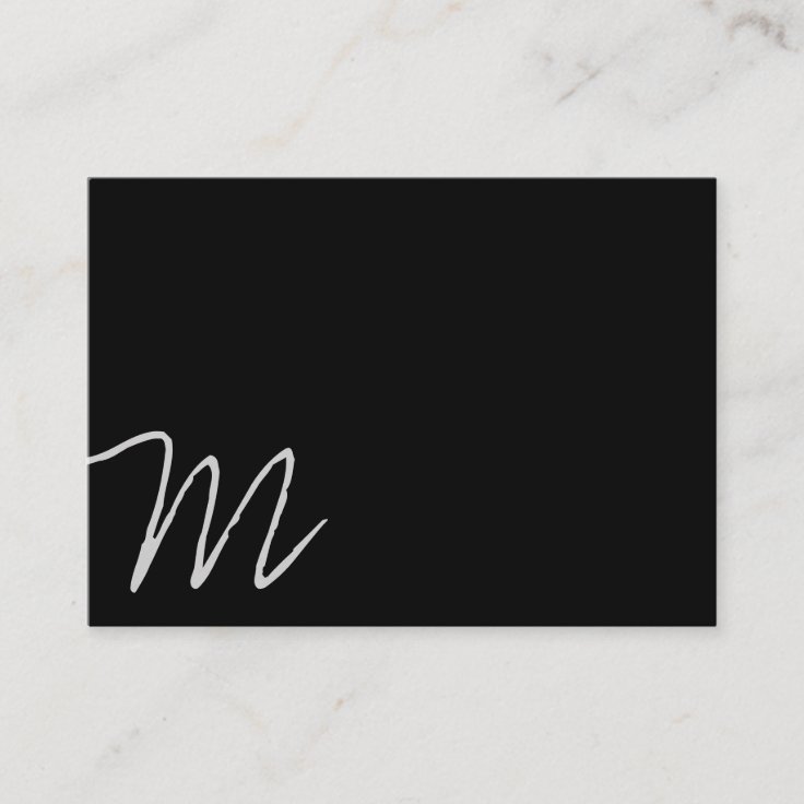 Cursive Monogram | Asymmetric (black) Business Card | Zazzle