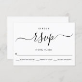 Cursive script calligraphy wedding RSVP card | Zazzle