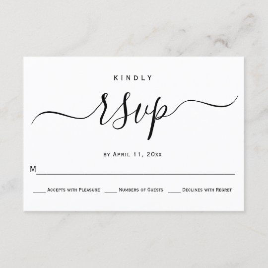 Cursive script calligraphy wedding RSVP card | Zazzle.com