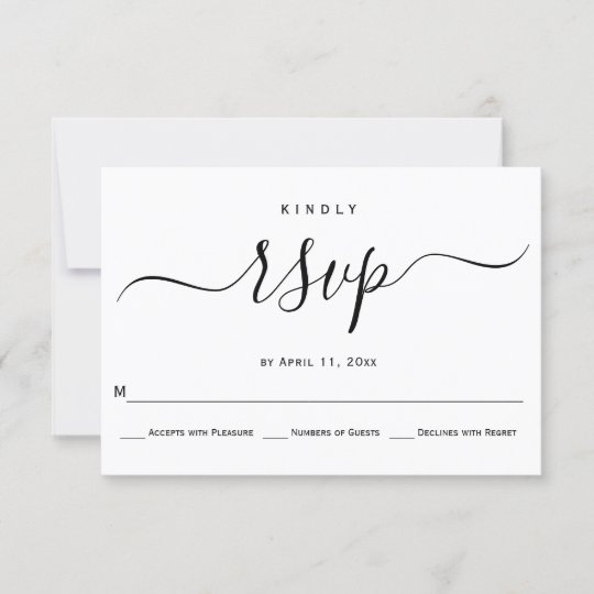 Cursive script calligraphy wedding RSVP card | Zazzle.com