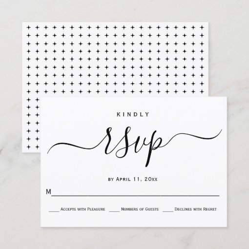 Cursive script calligraphy wedding RSVP card | Zazzle