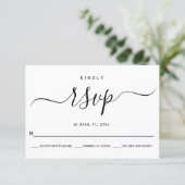 Cursive script calligraphy wedding RSVP card | Zazzle