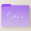 Cursive Script Name & Editable Light Purple Ombre File Folder | Zazzle