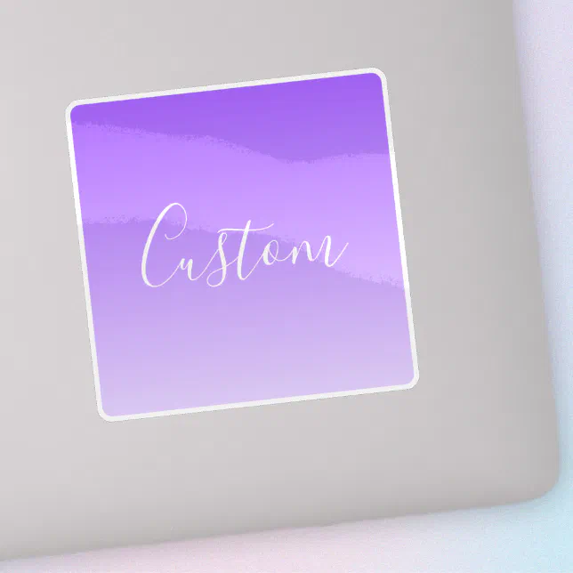 Cursive Script Name & Editable Light Purple Ombre Sticker | Zazzle