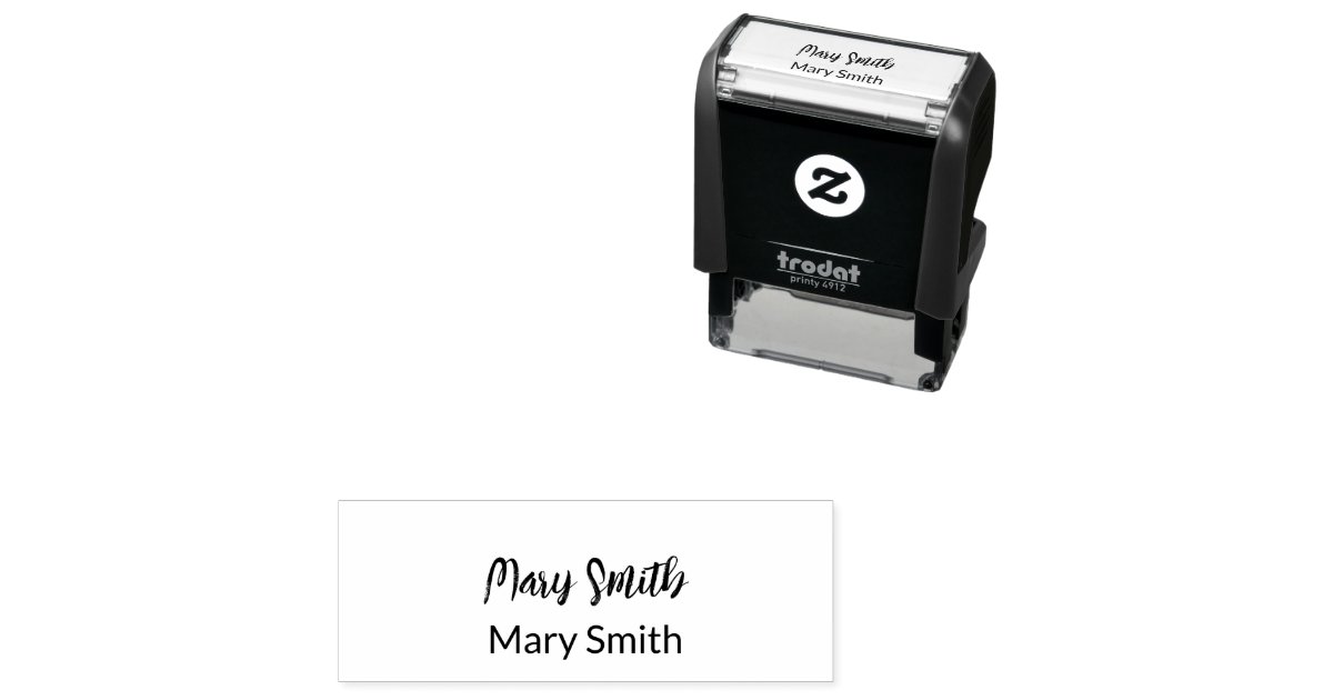 Cursive Script Signature and Printed Name Template Self-inking Stamp ...