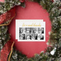 Cursive script Thank You eight photo collage gold Foil Holiday Card ...