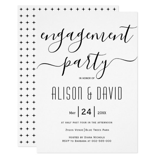 Cursive script typography wedding engagement party invitation | Zazzle.com