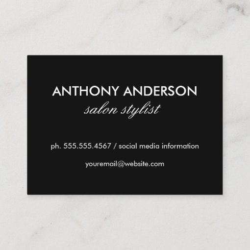 Cursive Stylist Large Business Card | Zazzle