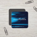 Cursive Text | Blue Hues Background Square Business Card | Zazzle