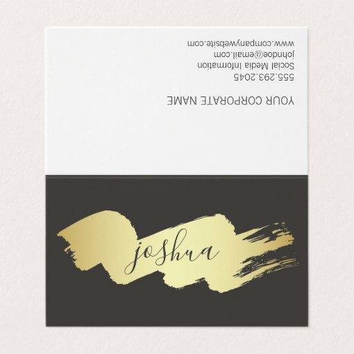 Cursive Text | Gold Brushed Business Card | Zazzle
