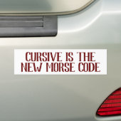 Cursive Writing Secret Morse Code Funny Bumper Sticker | Zazzle