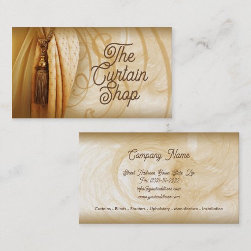 Curtains Treatment Vintage Business Card | Zazzle