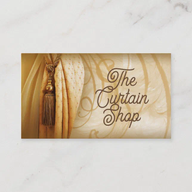 Curtains Treatment Vintage Business Card | Zazzle