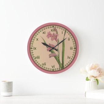 Curtis Botanical Pink Lily Wall Clock in 3 Styles | Zazzle