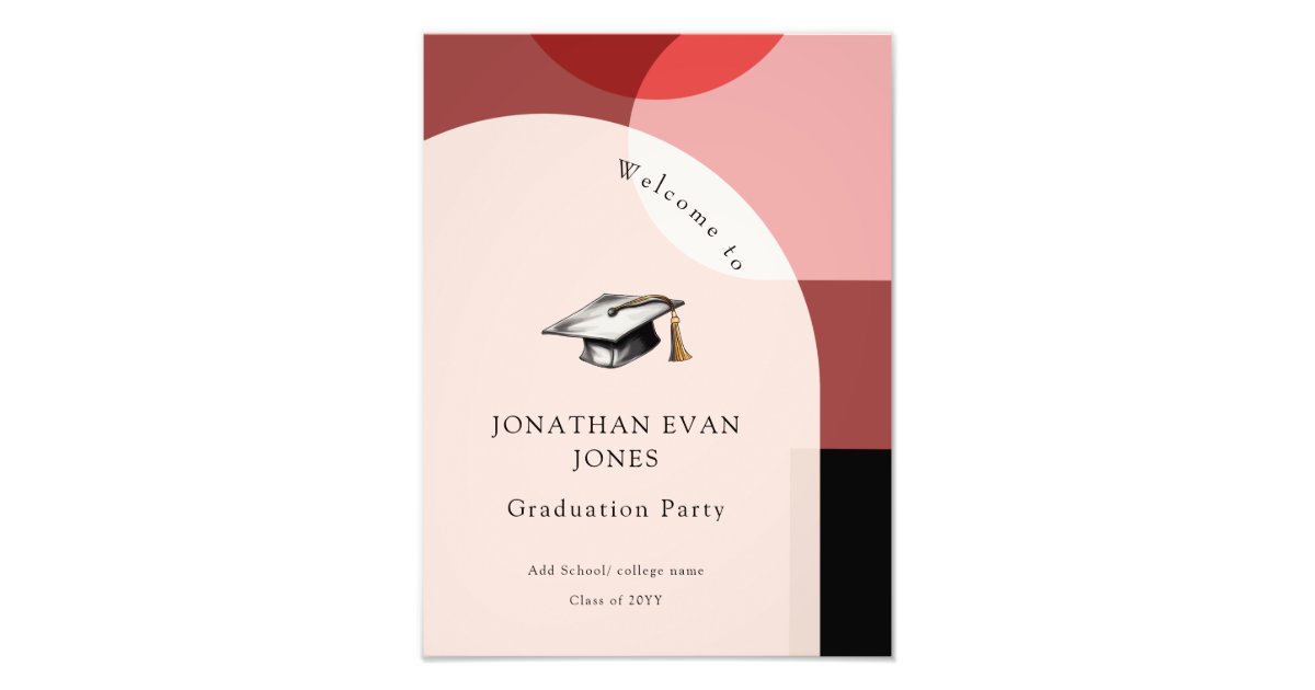 Curved Arched Graduation Party Welcome Sign | Zazzle