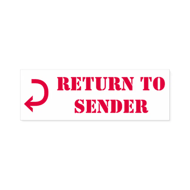 Curved Arrow "Return To Sender" Rubber Stamp | Zazzle