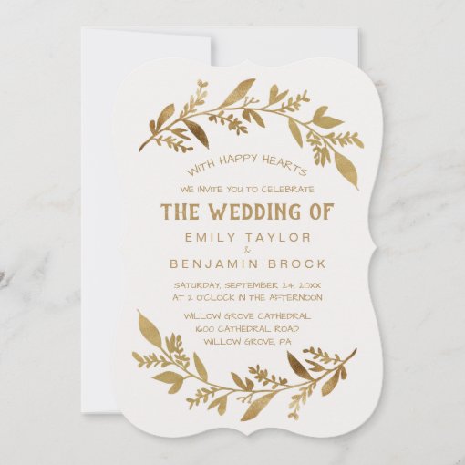 Curved Branches | Gold The Wedding Of Invitation | Zazzle