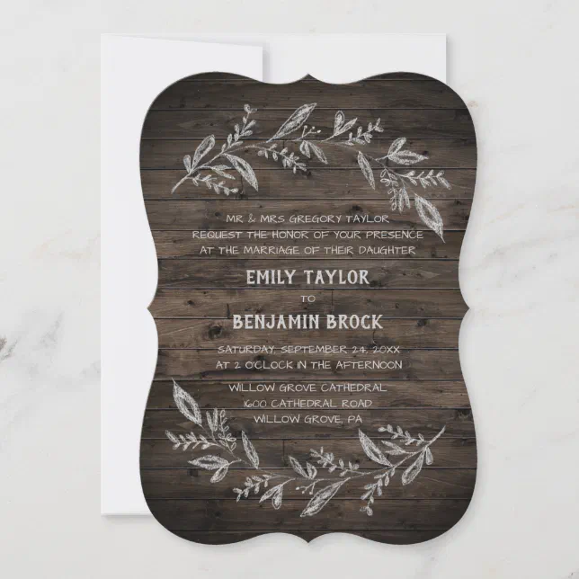 Curved Branches | Wooden Formal Wedding Invitation | Zazzle