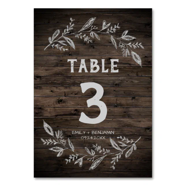 Curved Branches | Wooden Table Number | Zazzle