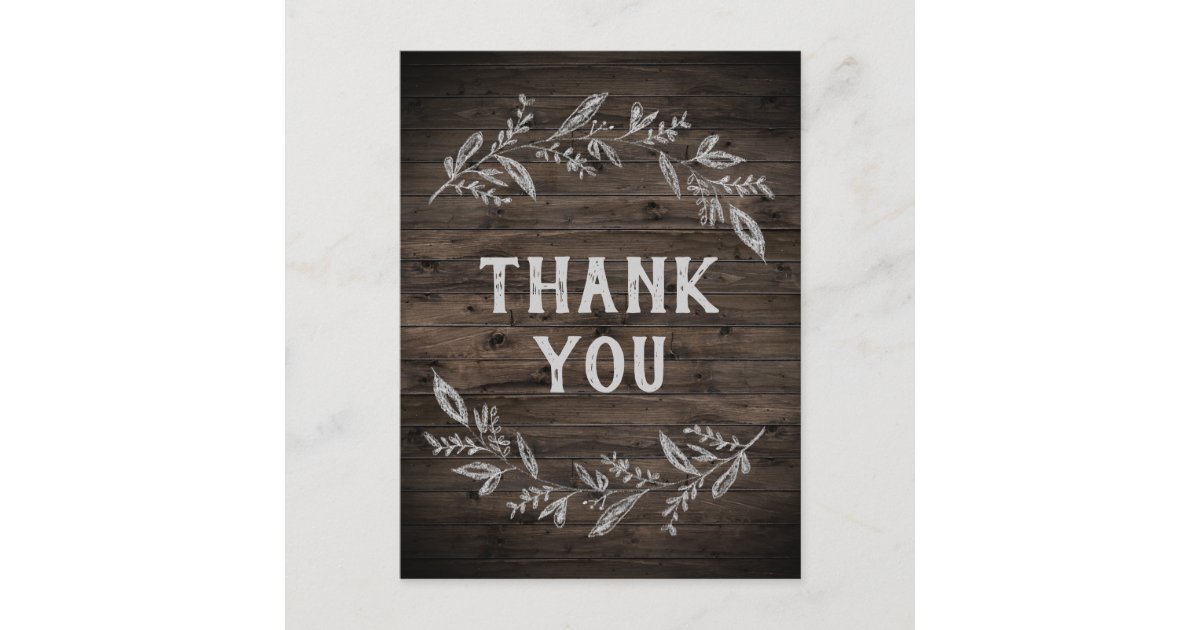 Curved Branches | Wooden Thank You Postcard | Zazzle.com