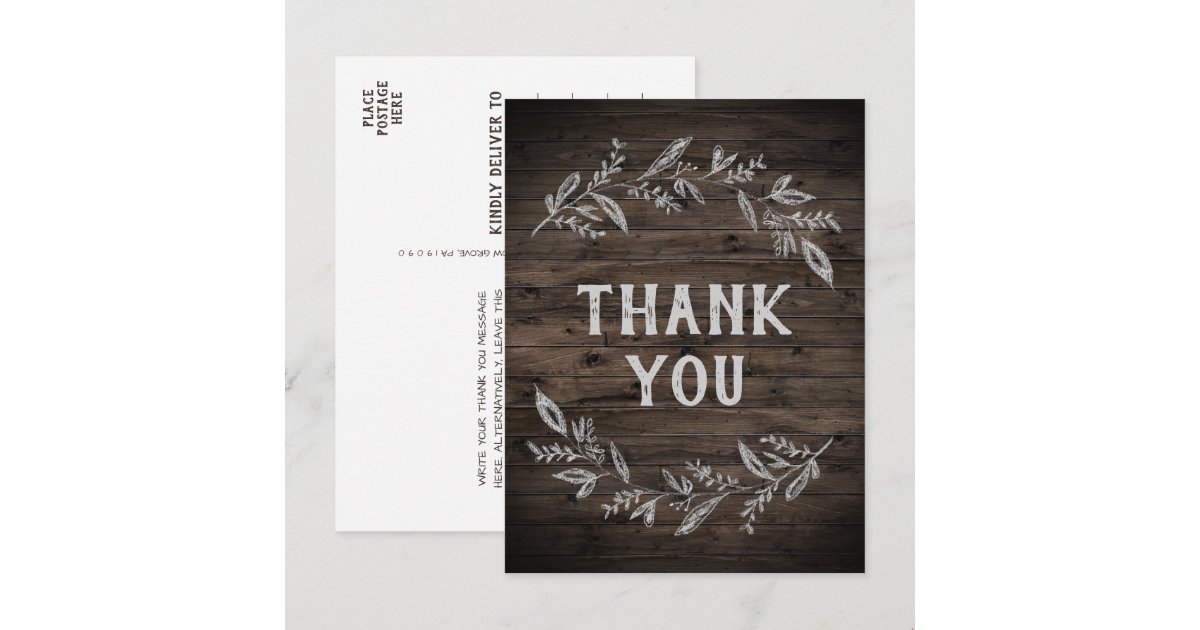 Curved Branches | Wooden Thank You Postcard | Zazzle