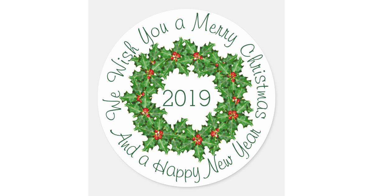 Curved Text White Christmas Envelope Seal | Zazzle