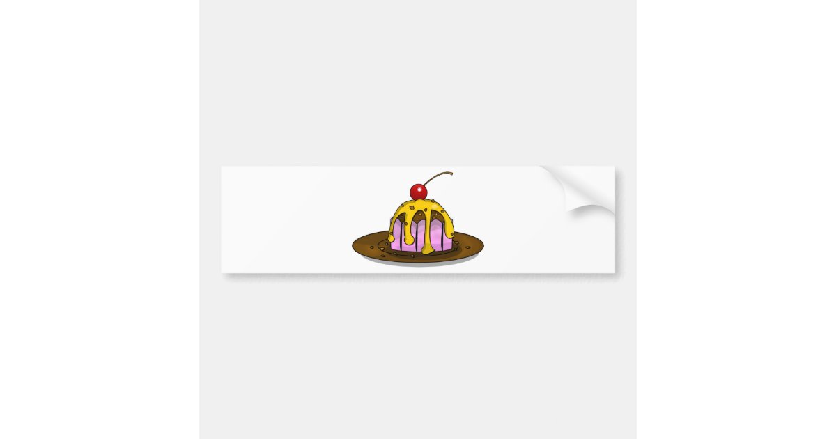 Custard Chock-Chip Cake Bumper Sticker | Zazzle