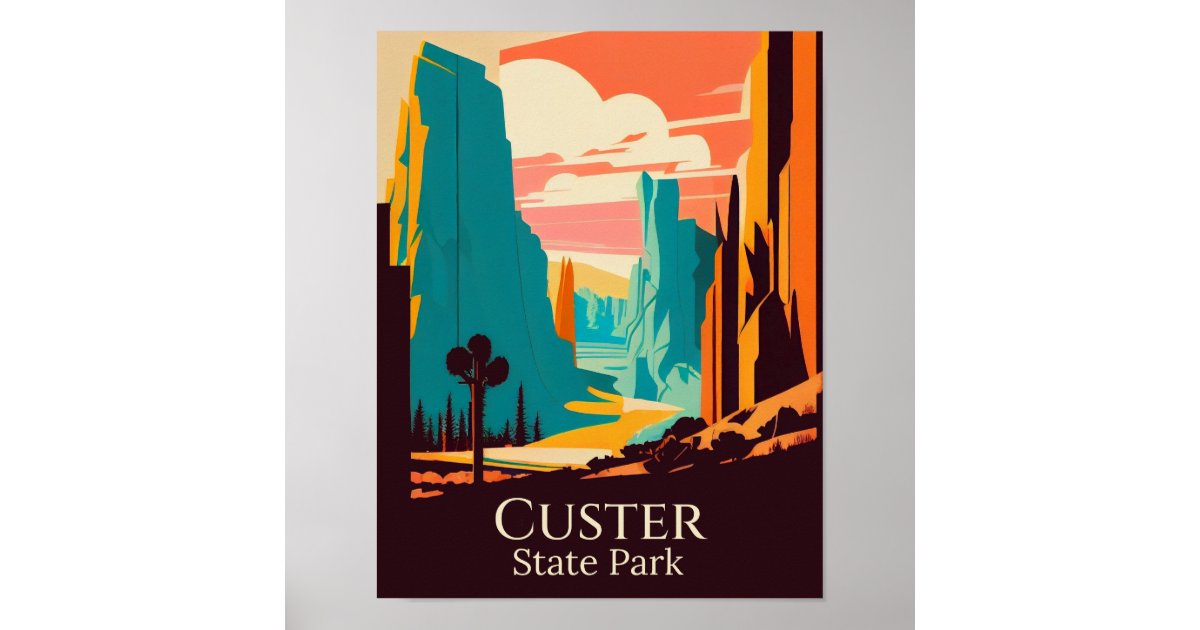 Custer State Park Contemporary Design Poster | Zazzle