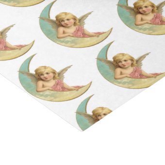 Custom 10lb Tissue Paper, White CHERUB AND MOON Tissue Paper | Zazzle