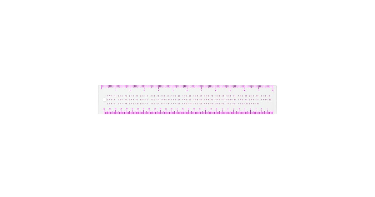Custom 12 inch Ruler and Multiplication Tables | Zazzle