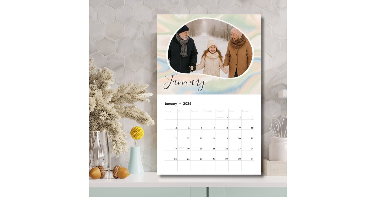 Custom 12-Month Photo Calendar – Grandparent Gift | Zazzle