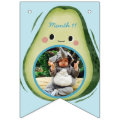 Custom 12 Photos Onederful Avocado 1st Birthday Bunting Flags | Zazzle