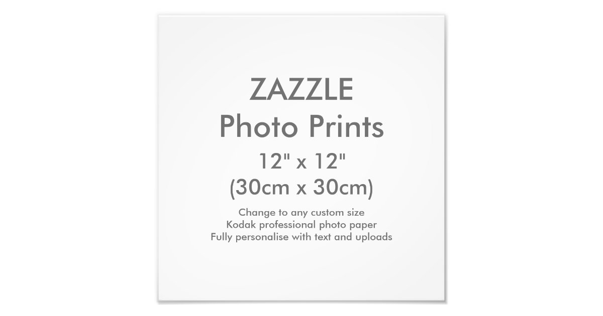 Custom 12" x 12" Square Photo Print Template | Zazzle