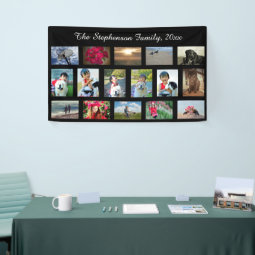 Custom 16 Photo Collage Horizontal Picture Banner | Zazzle