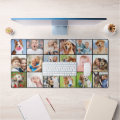 Custom 18 Photo Collage Modern Simple Desk Mat | Zazzle