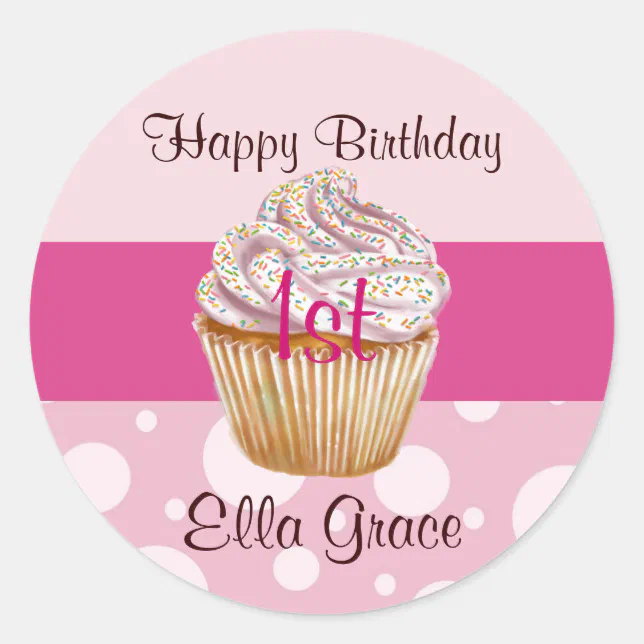 Custom 1st Birthday Sticker | Zazzle
