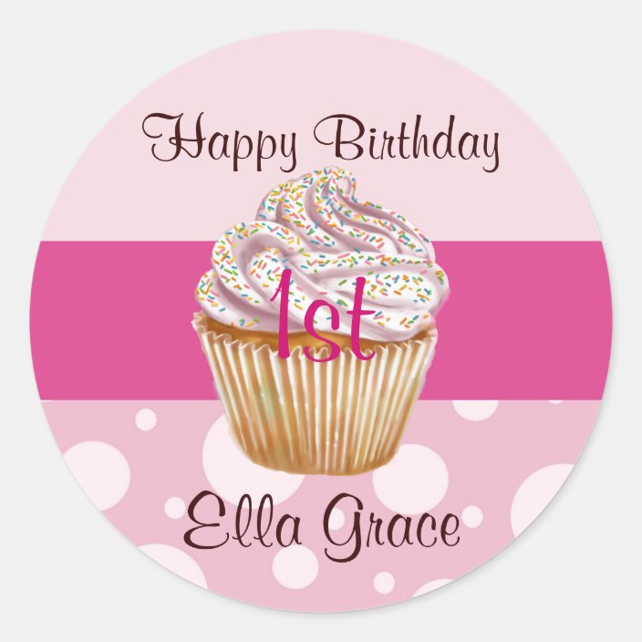 Custom 1st Birthday Sticker | Zazzle.com