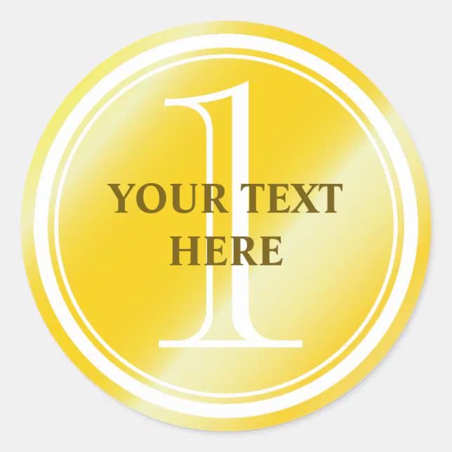 Custom 1st prize gold medal stickers and seals | Zazzle