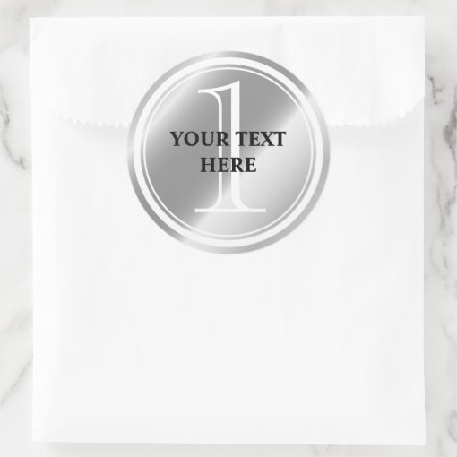 Custom 1st prize silver medal stickers and seals | Zazzle