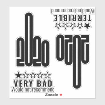 Custom 2020 Middle Finger Bad Review Black 4 Pack Sticker | Zazzle
