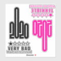 Custom 2020 Middle Finger Review Pink Black 4 Pack Sticker | Zazzle